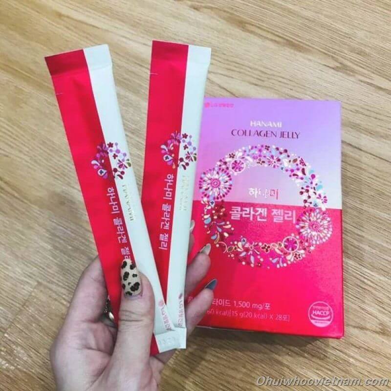 Thạch Bổ Sung Collagen Hanami Collagen Jelly (15g X 28 Gói) (Hộp)