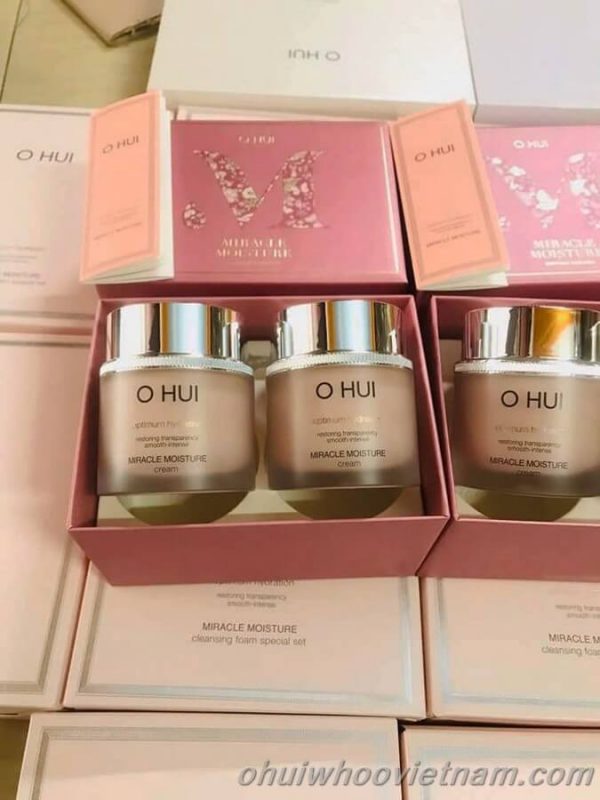 Set Kem dưỡng ẩm trắng da Ohui Ohui Miracle Moisture Cream