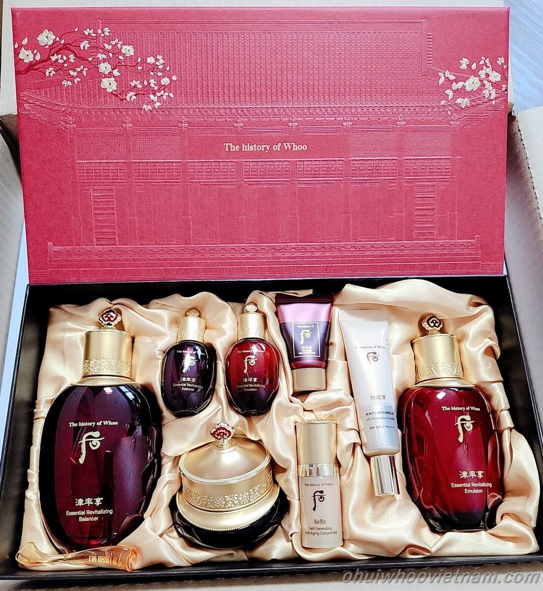 Set Whoo Đỏ Whoo Jinyulhyang Revitalizing hoa anh đào Set 8sp